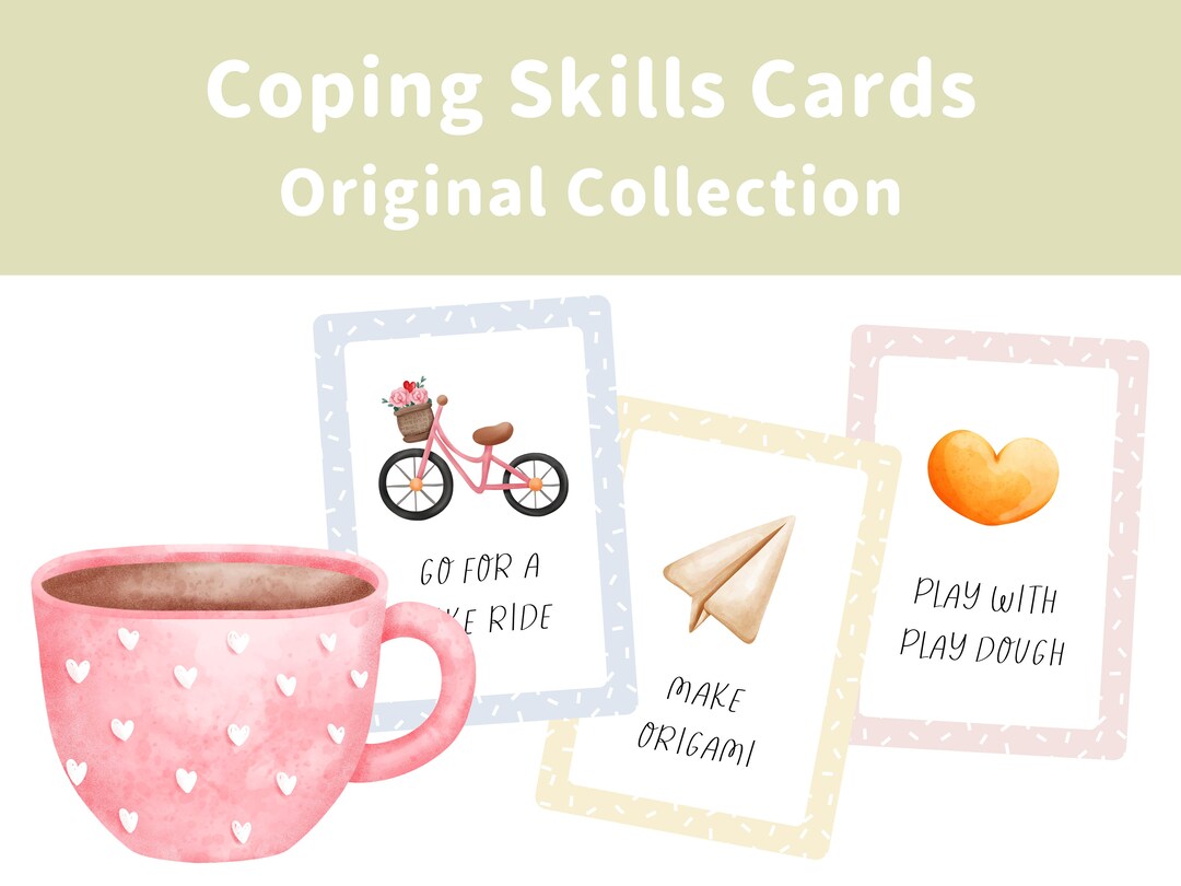 Coping Skills Cards Original Collection, Cute Pastel Watercolor ...