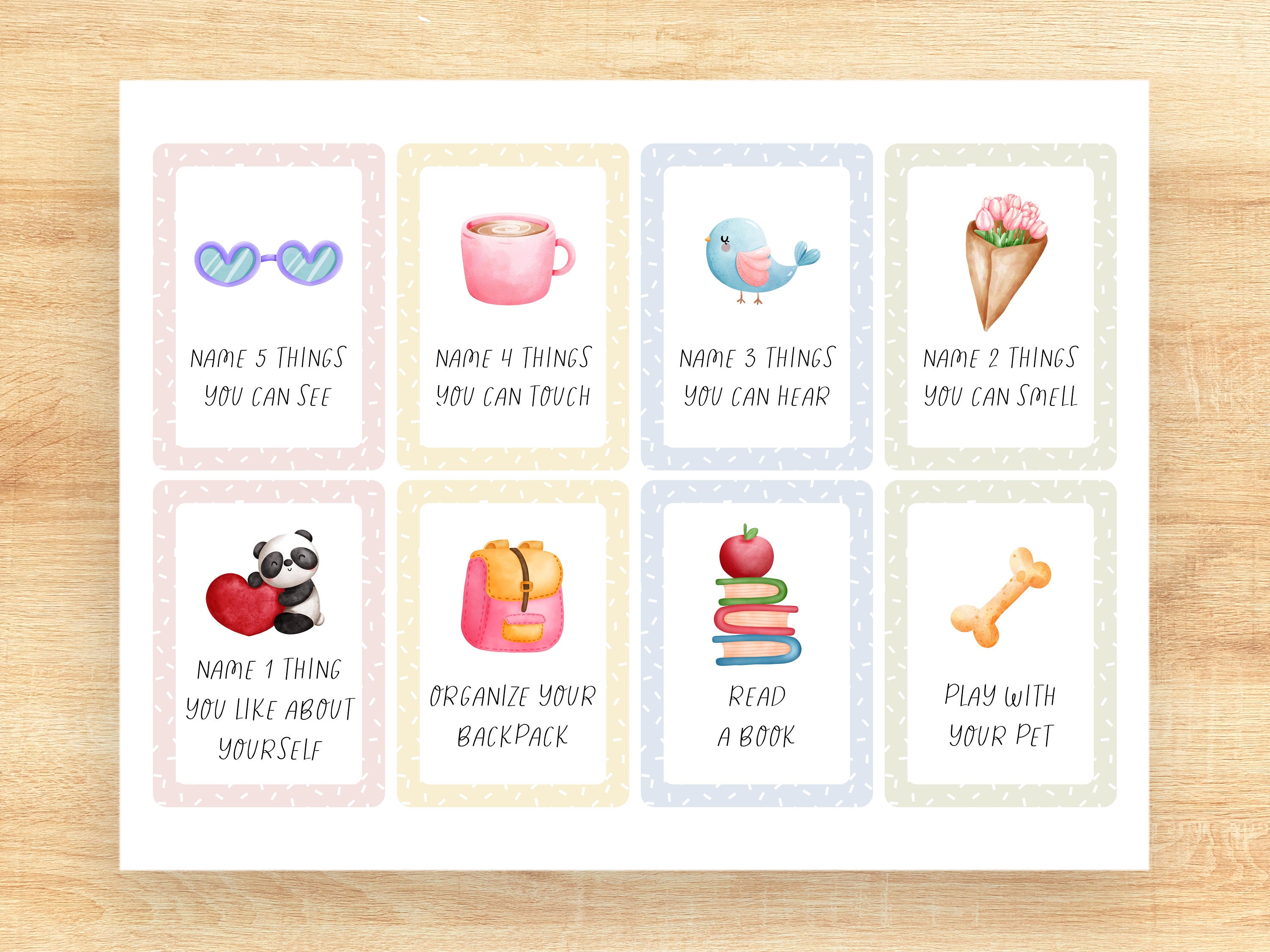 Coping Skills Cards Original Collection Cute Pastel - Etsy