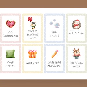 Cute Christmas Coping Skills Cards for Kids, Calm Down Cards for Teens ...