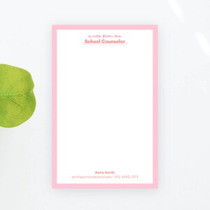 A Note From the School Counselor Notepad, Personalized - Etsy