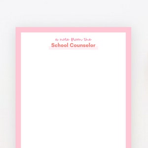 A Note From the School Counselor Notepad, Personalized - Etsy