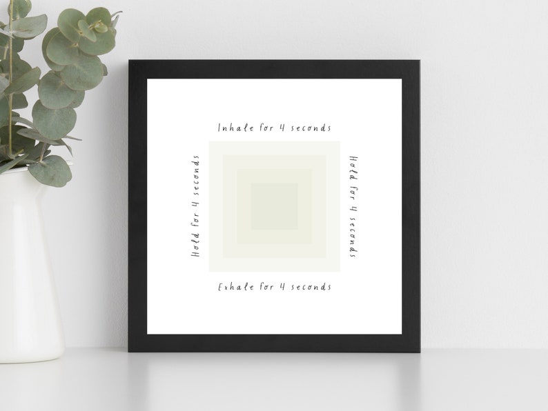 Box Breathing Wall Art Pastel Green Gradation, Simple Aesthetic ...
