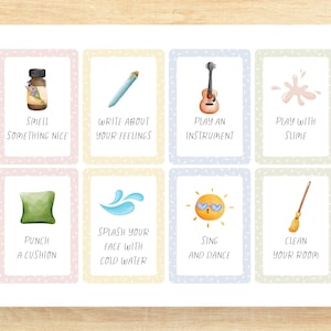 Coping Skills Cards Original Collection, Cute Pastel Watercolor ...