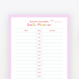 School Counselor Daily Planner Notepad, Schedule, to Do, Plan & Record ...
