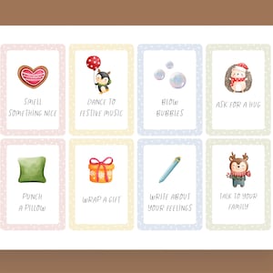 Coping Skills Cards for Kids Holiday Collection, Cute Pastel Watercolor ...