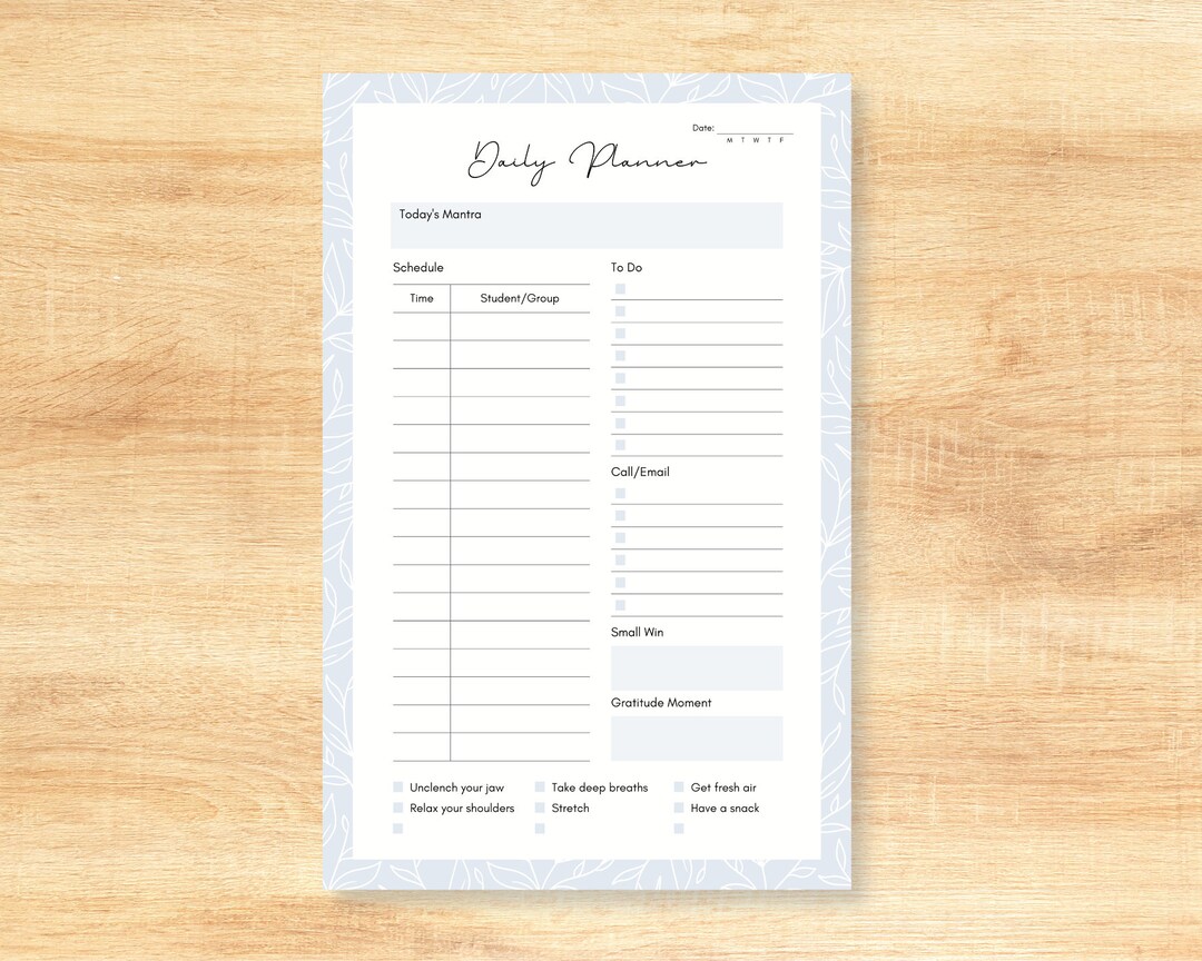 School Counselor Daily Planner Notepad Schedule to Do Cute - Etsy