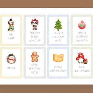 Cute Christmas Coping Skills Cards for Kids, Calm Down Cards for Teens ...