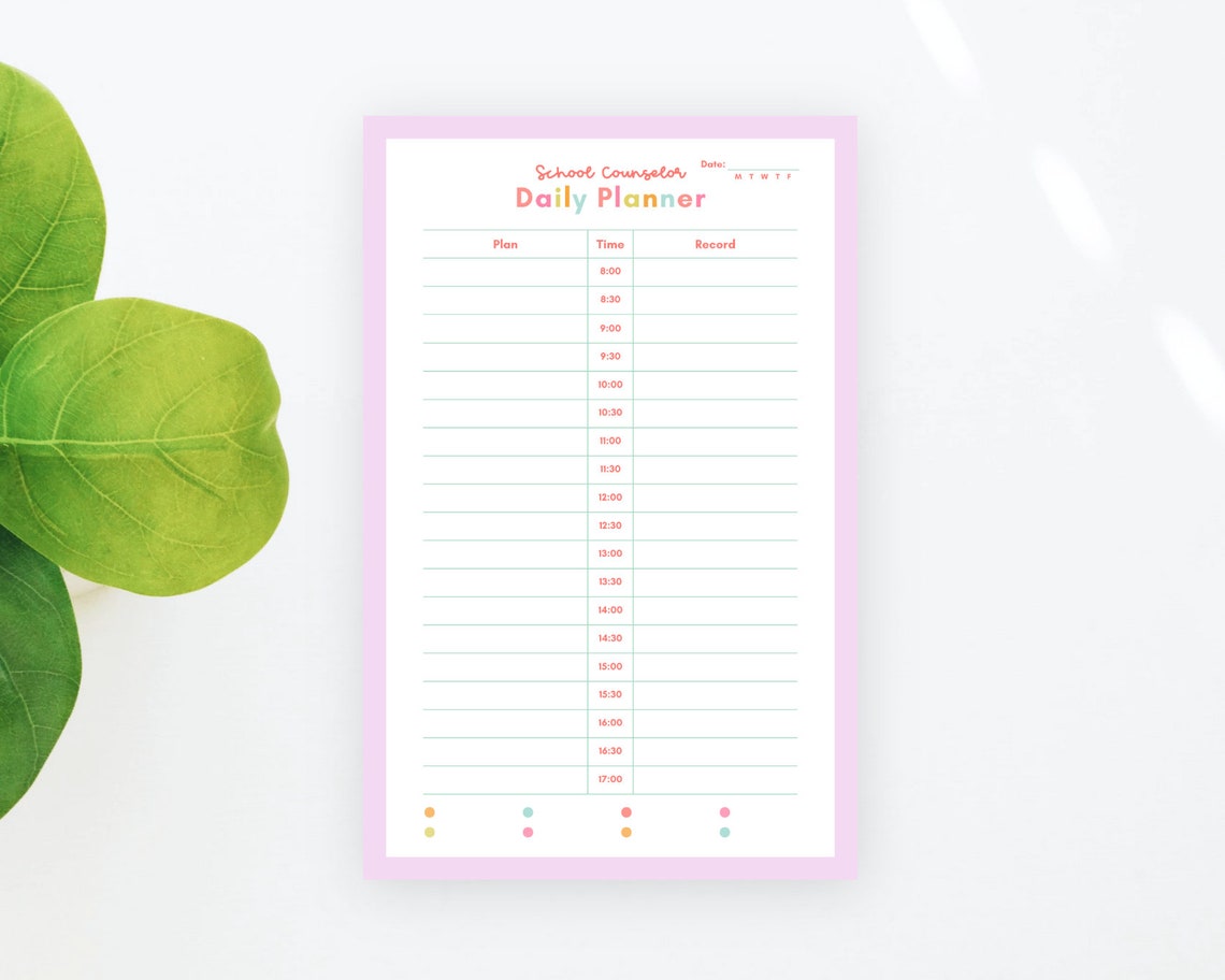School Counselor Daily Planner Notepad, Schedule, to Do, Plan & Record ...
