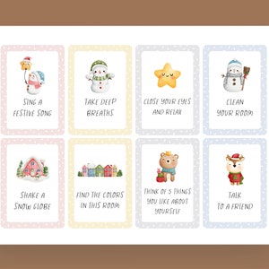 Coping Skills Cards for Kids Holiday Collection, Cute Pastel Watercolor ...