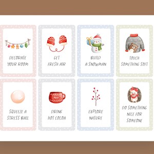 Coping Skills Cards for Kids Holiday Collection, Cute Pastel Watercolor ...