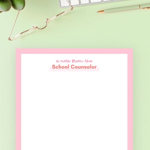 A Note From the School Counselor Notepad, Personalized - Etsy