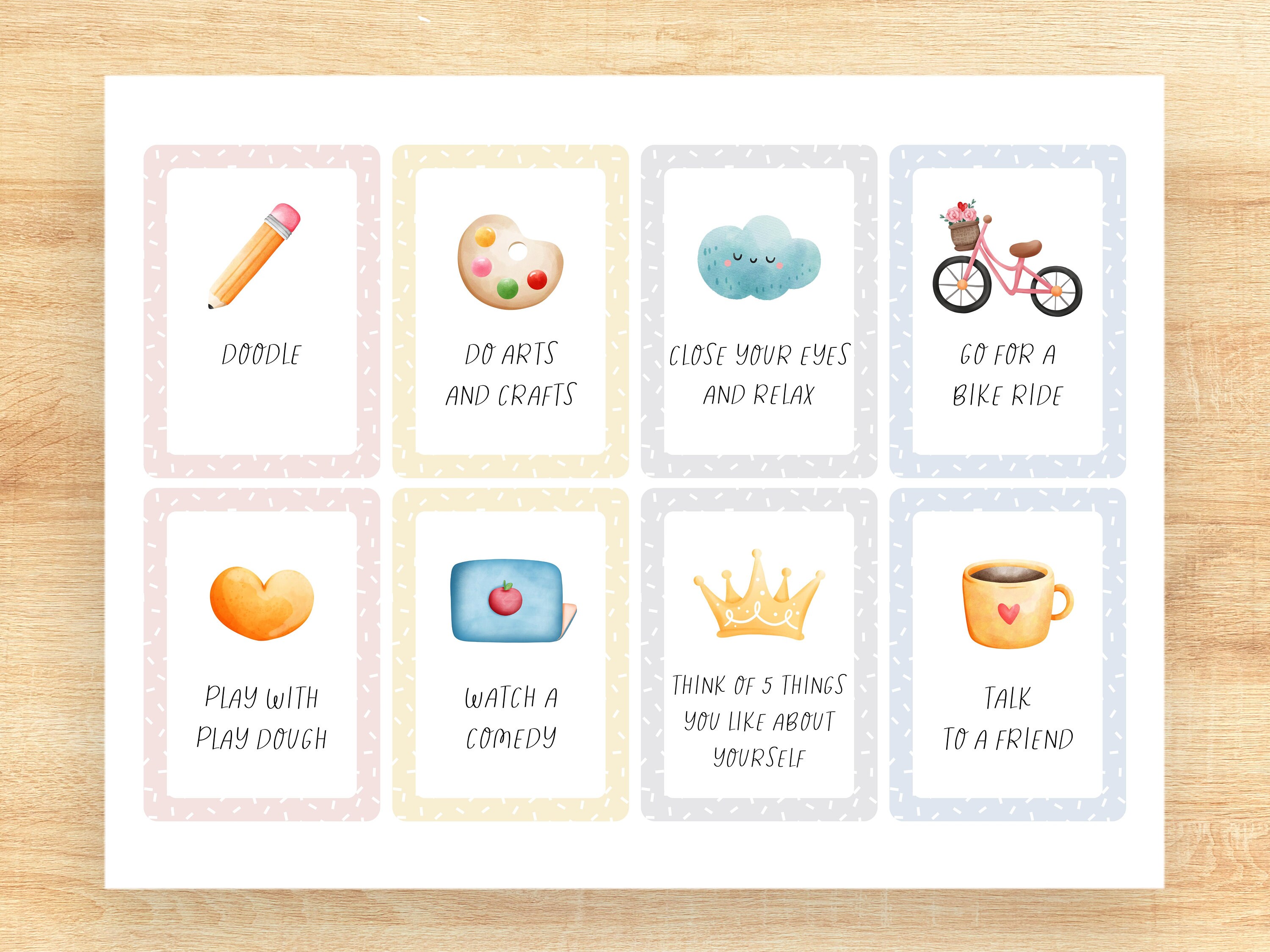 Coping Skills Cards Original Collection Cute Pastel - Etsy