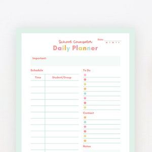 School Counselor Daily Planner Notepad, Schedule, to Do, Contact - Etsy
