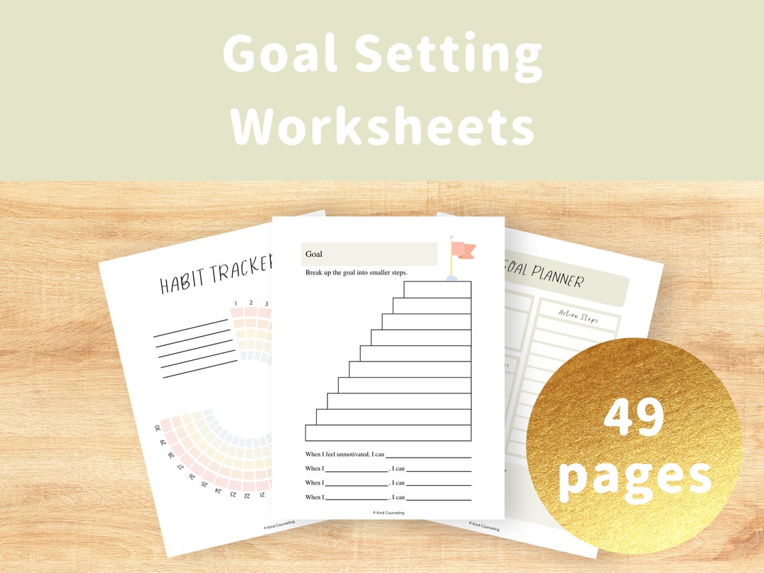 Goal Setting Printable Worksheets, Cute Pastel Habit Tracker, Simple ...