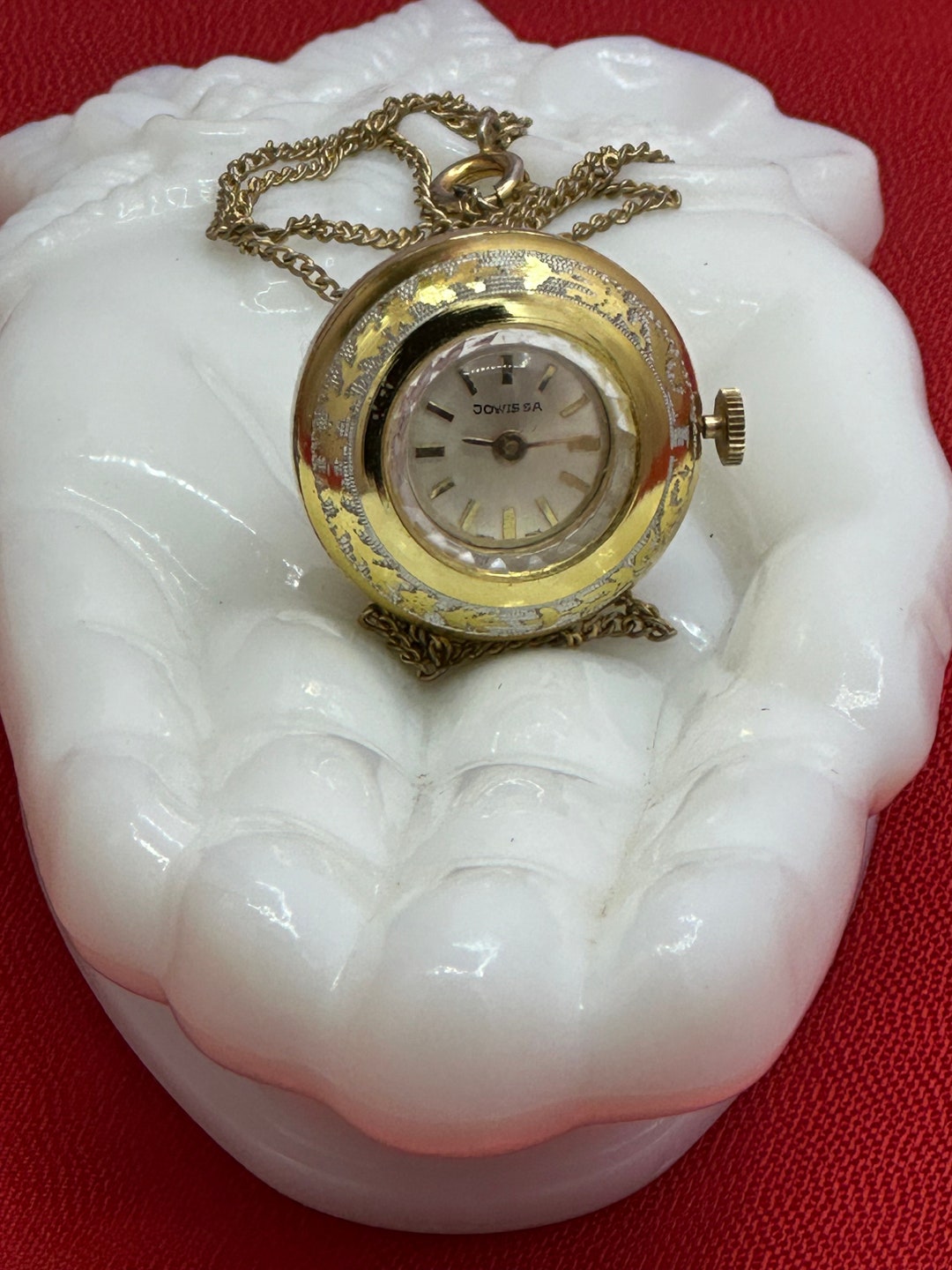 Rare Jowissa Vintage Gold/silver Etched Ivy Design Ball Pendant Watch ...