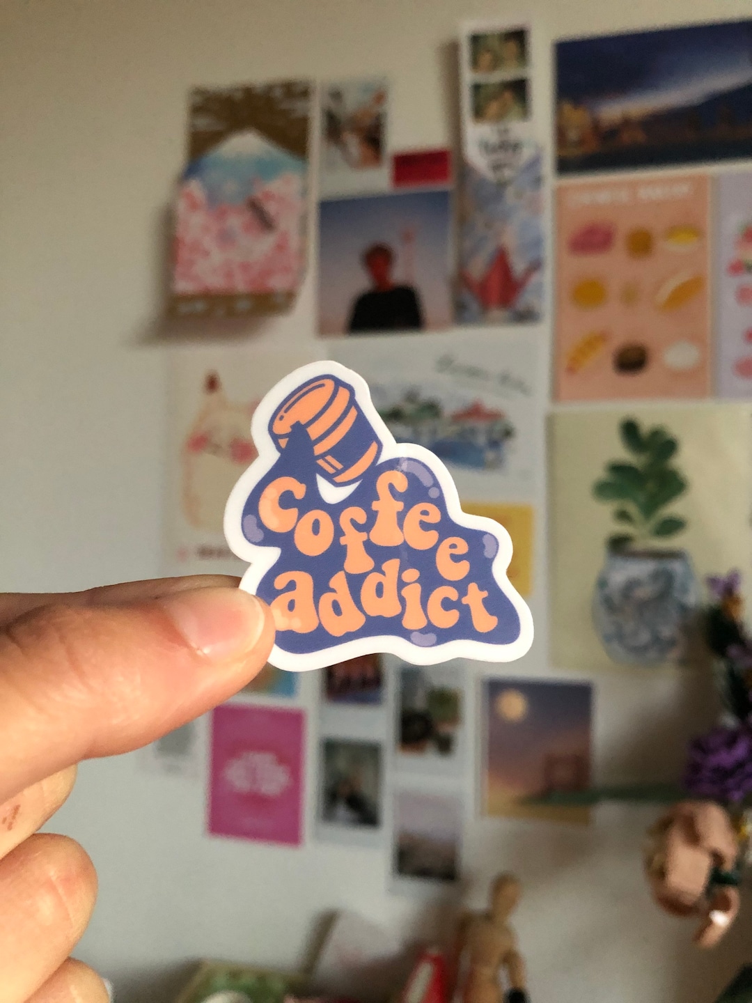 Coffee Addict Sticker Laptop Aesthetic Laptop Sticker - Etsy