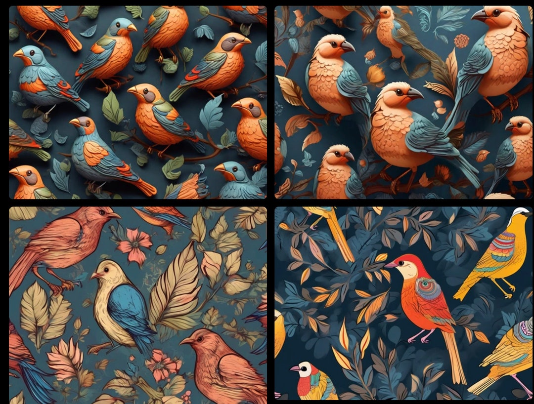 Birds - Different Seamless Patterns - Etsy