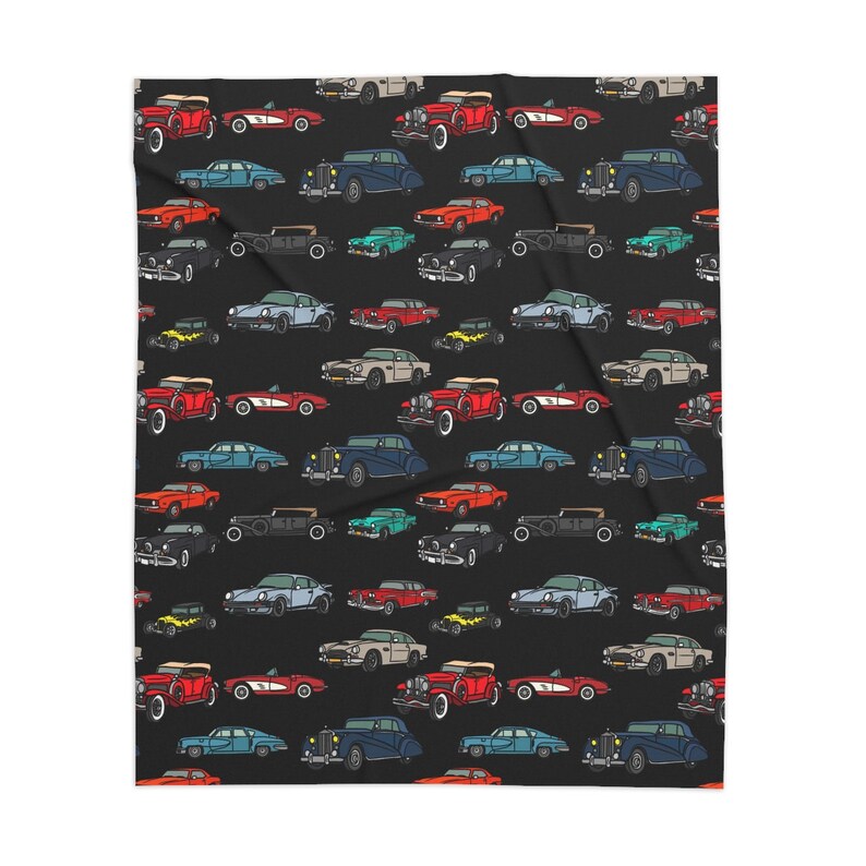 Classic Car Blanket Car Themed Blanket Sherpa Blanket Winter Blanket ...