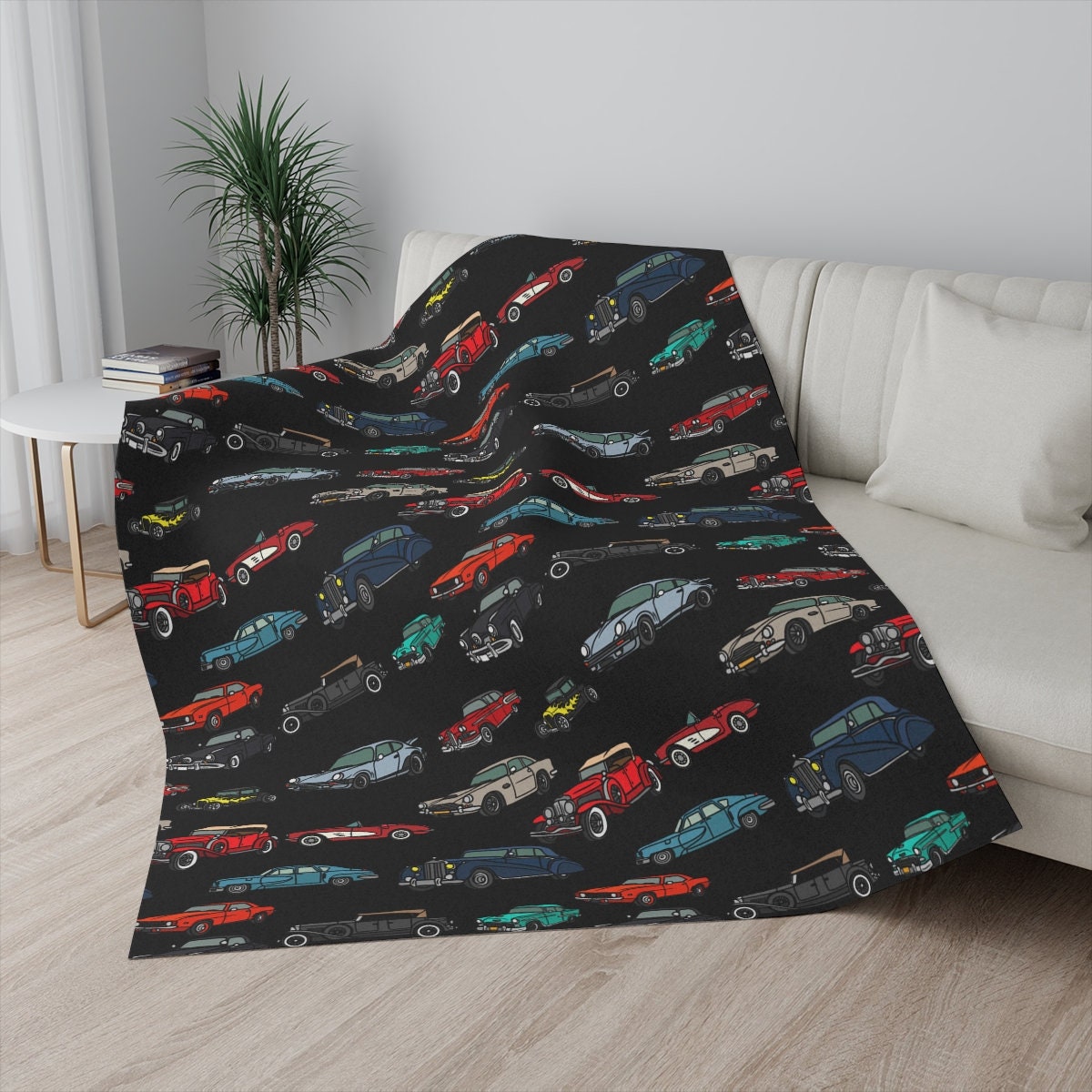 Classic Car Blanket Car Themed Blanket Sherpa Blanket Winter Blanket ...