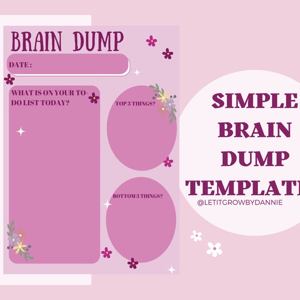 Brain Dump Digital Template - Etsy