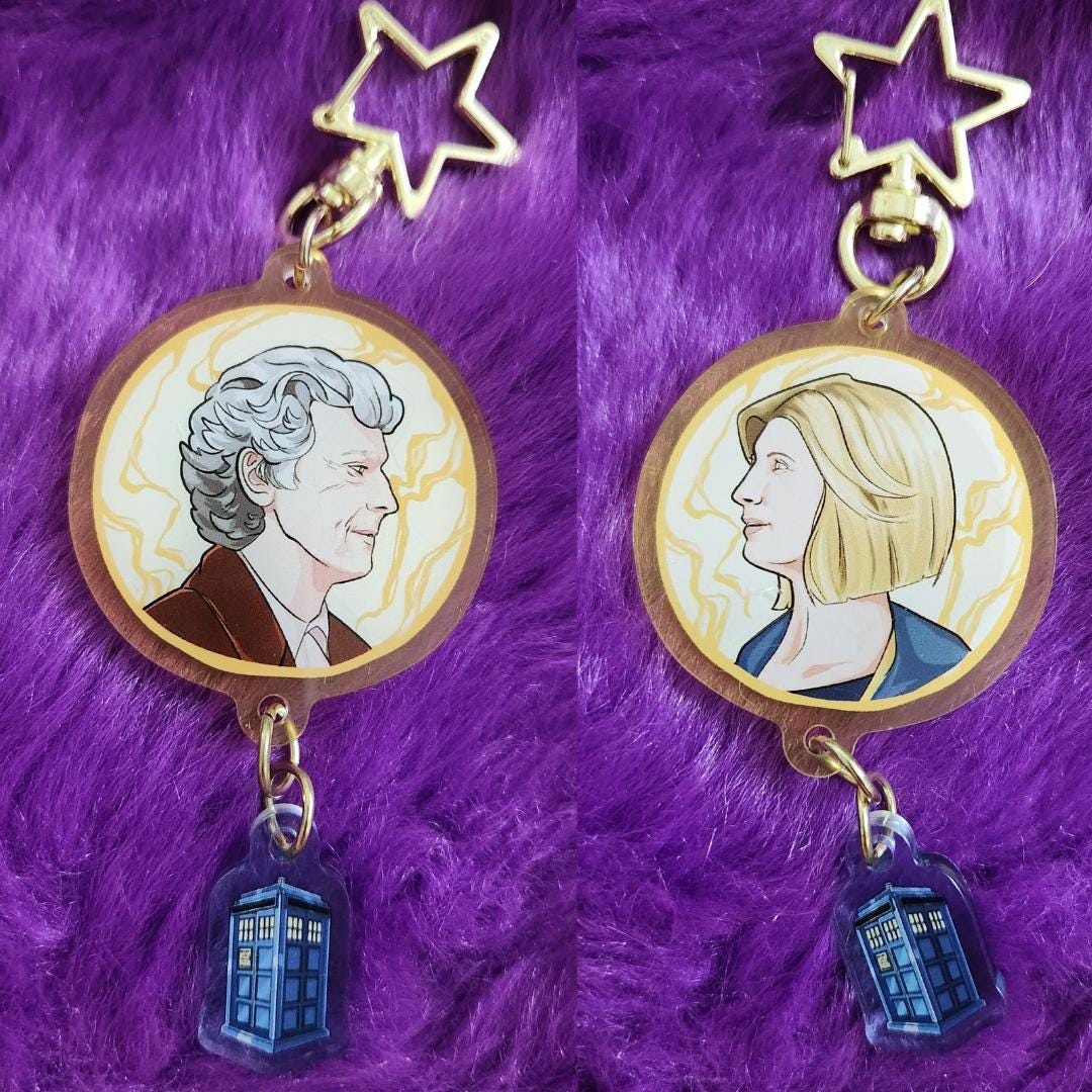 12th & 13th Doctor Acrylic Keychain: Tardis Charm, Sci-fi Gift - Etsy