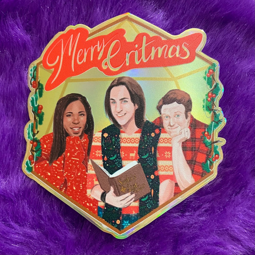3" Merry Critmas | DND Christmas, Holographic Sticker, DND Sticker, D&D ...