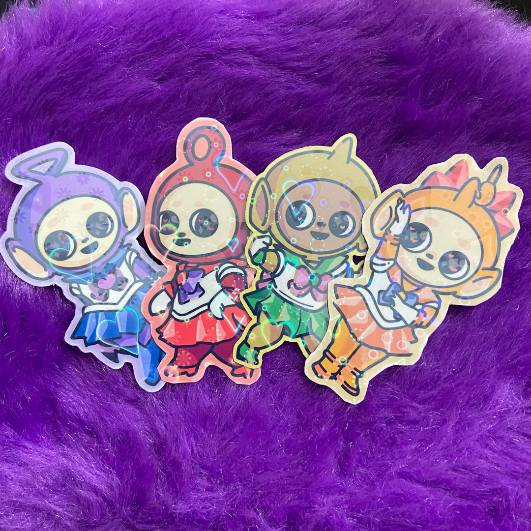 3 Magical Teletubbies Funny Crossover, Sailor Scout Decal, Holographic ...
