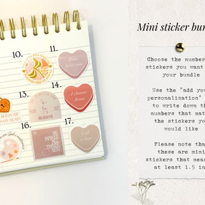 Christian Mini Sticker Pack, Bible Journaling Stickers, Cute Mini Faith ...