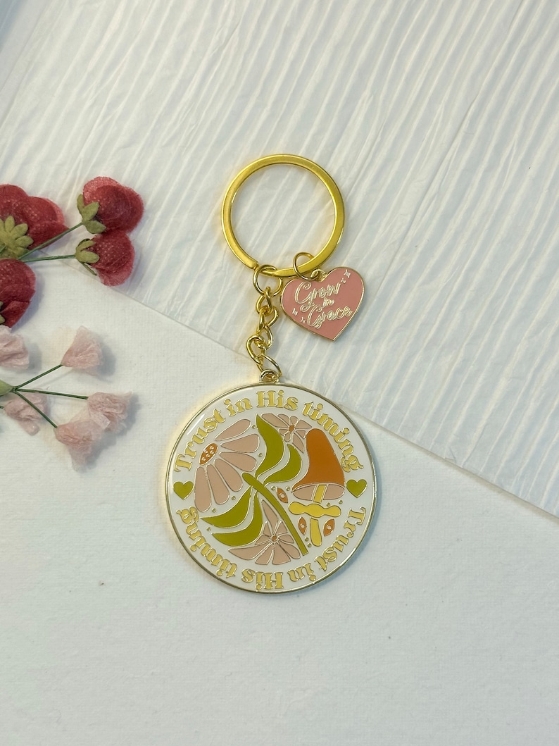 Trust in His Timing Key Chain, Trendy Christian Gift, Christian Girl ...