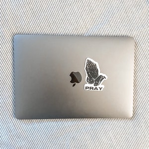 Pray Vinyl Sticker: Christian Laptop Decal, Water-resistant - Etsy