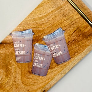 Iced Coffee and Jesus Sticker, Trendy Christian Stickers, Coffee and ...