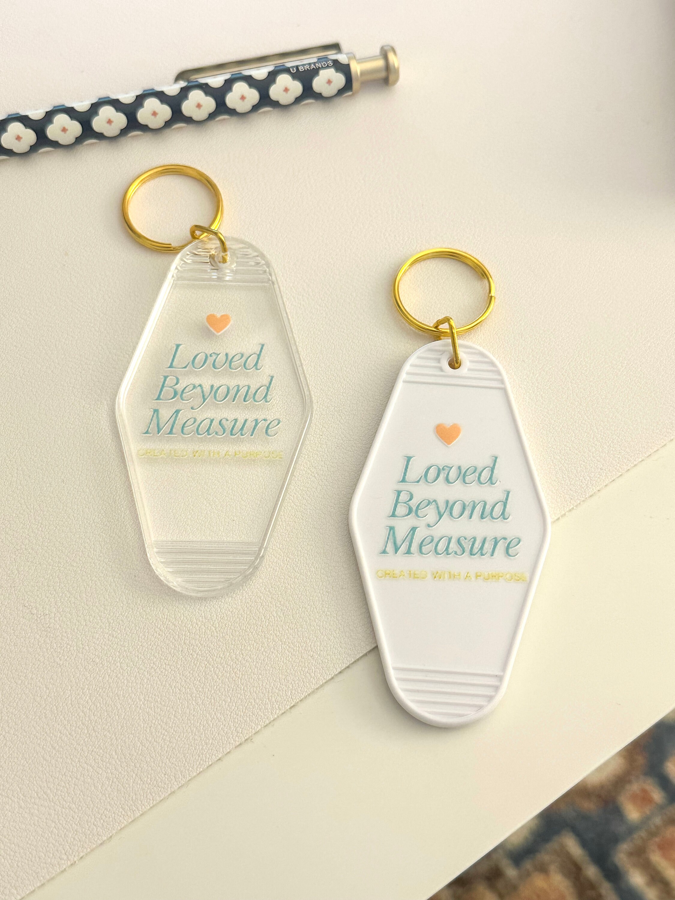Loved Beyond Measure Keychain: Christian Gift, Acrylic Motel Style - Etsy