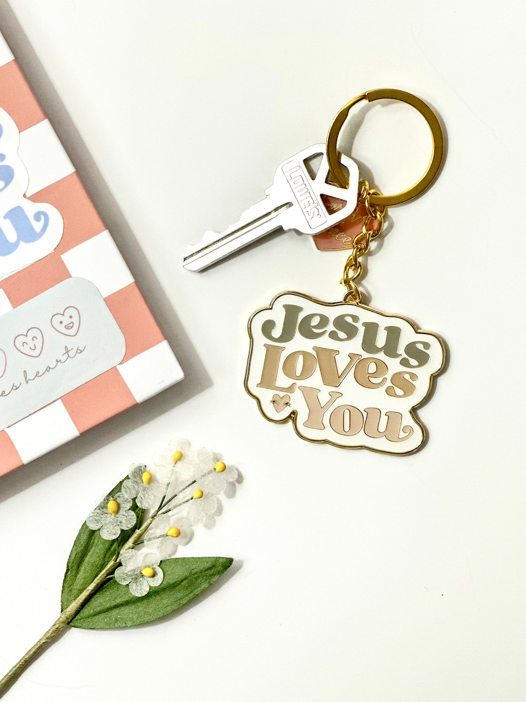Jesus Loves You Key Chain, Trendy Christian Gift, Christian Girl ...