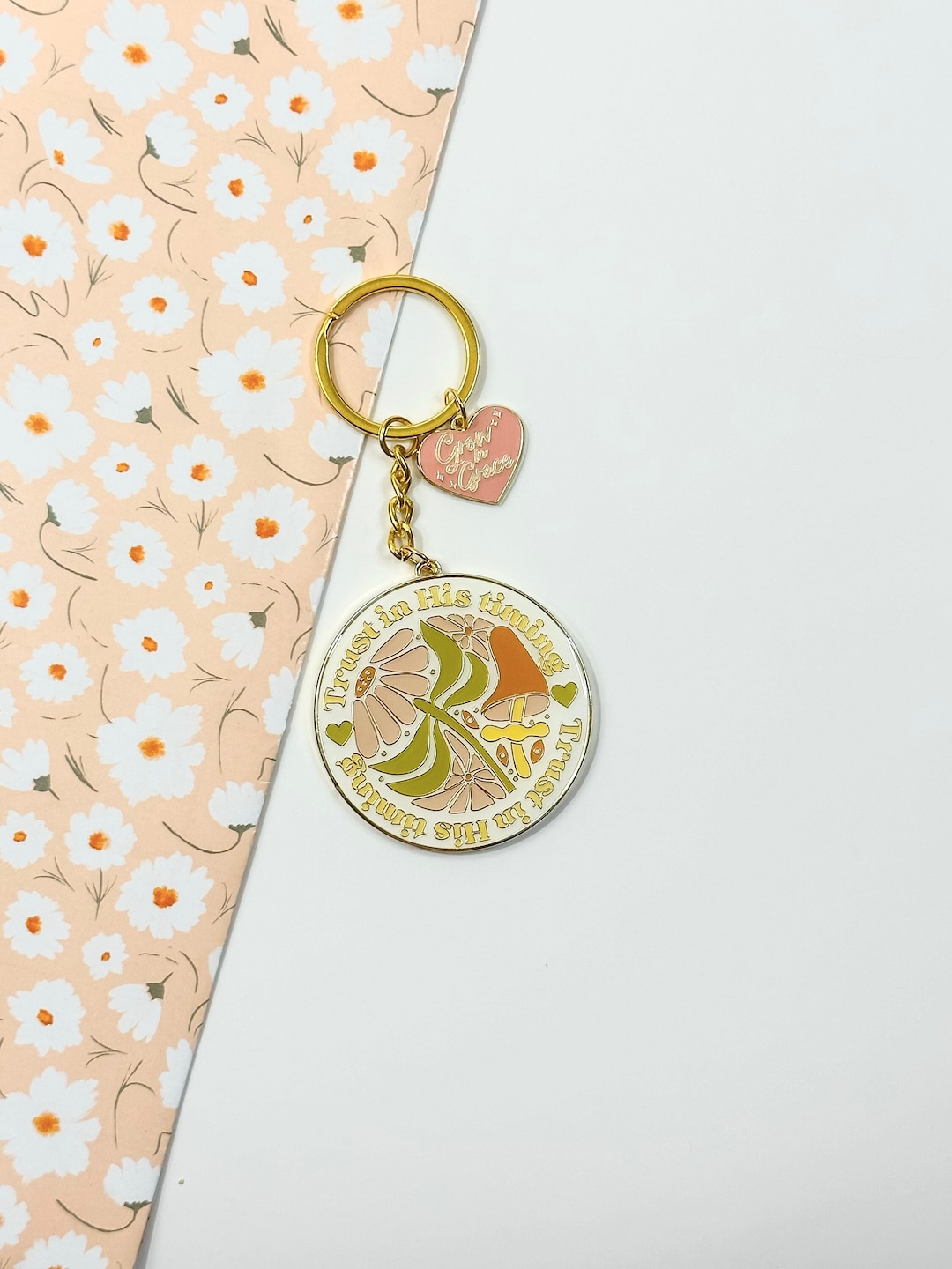 Trust in His Timing Key Chain, Trendy Christian Gift, Christian Girl ...