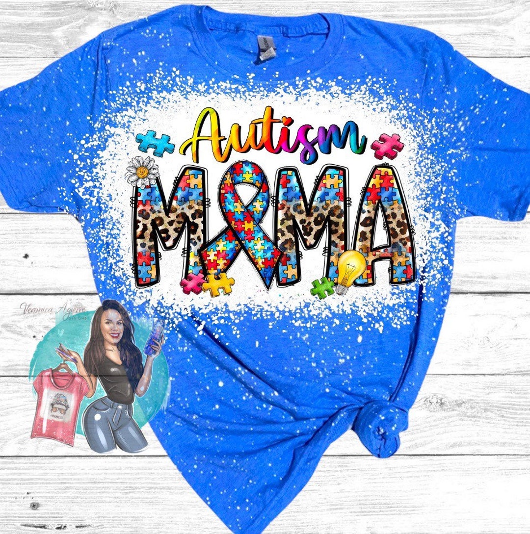 Autism Mama Bleached T-shirt - Etsy