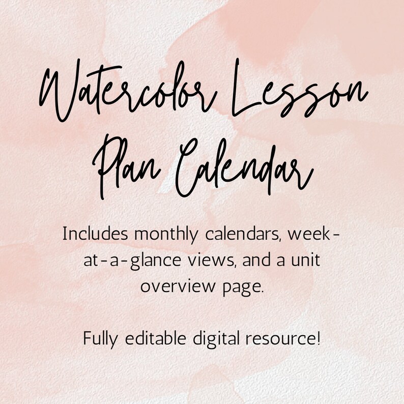 Editable Watercolor Digital Lesson Plan Template - Etsy