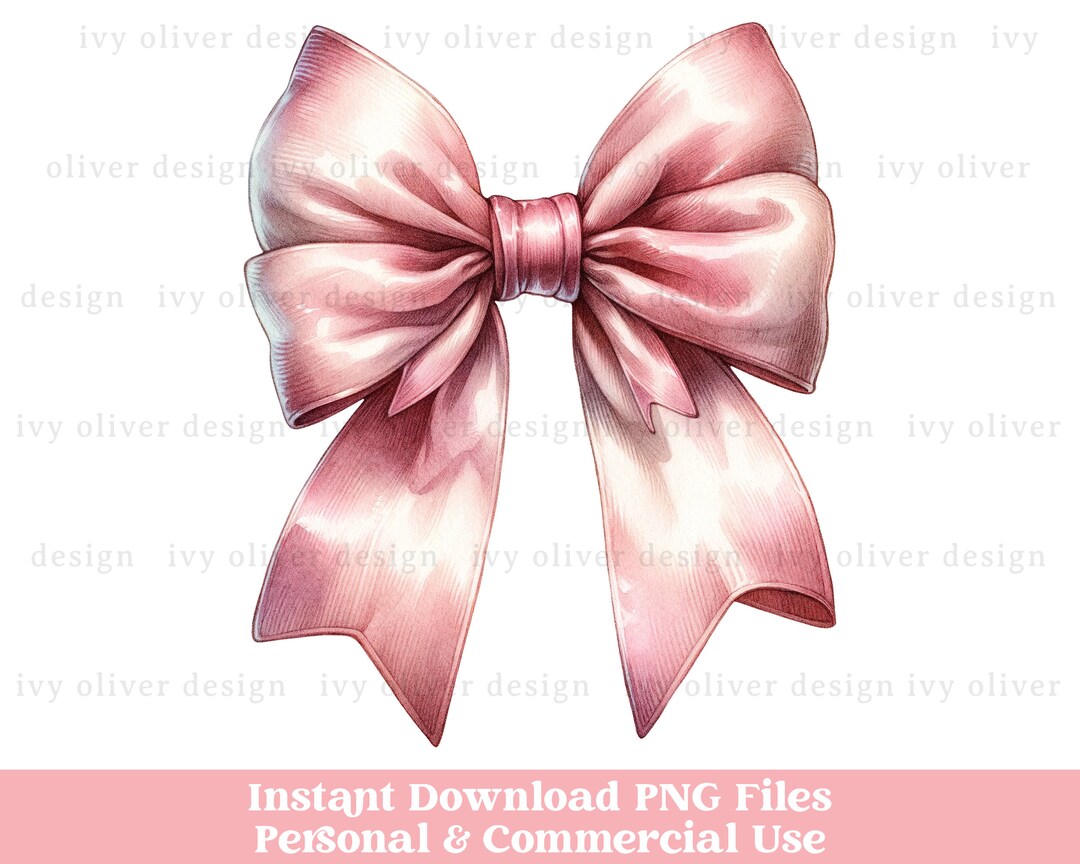 Preppy PNG Coquette Aesthetic PNG Pink Bow Clipart Vintage Sublimation ...