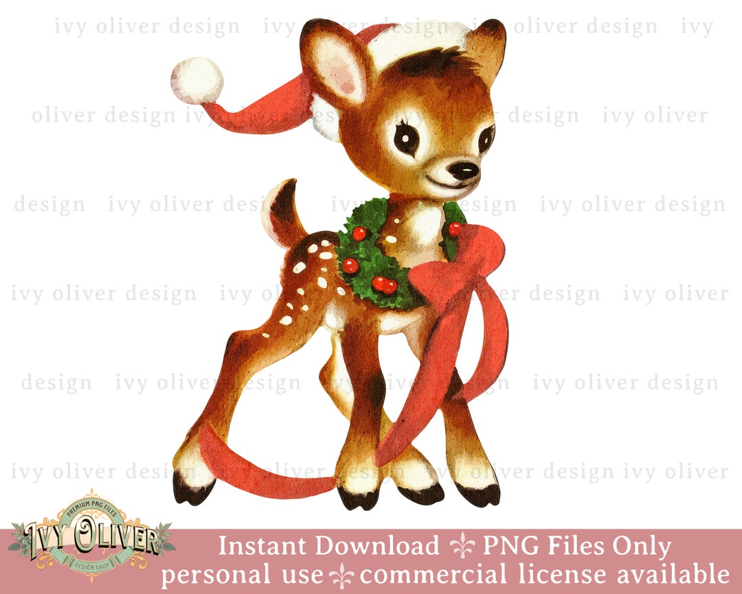 Retro Santa Reindeer Christmas PNG Sublimation Gift, Vintage Christmas ...