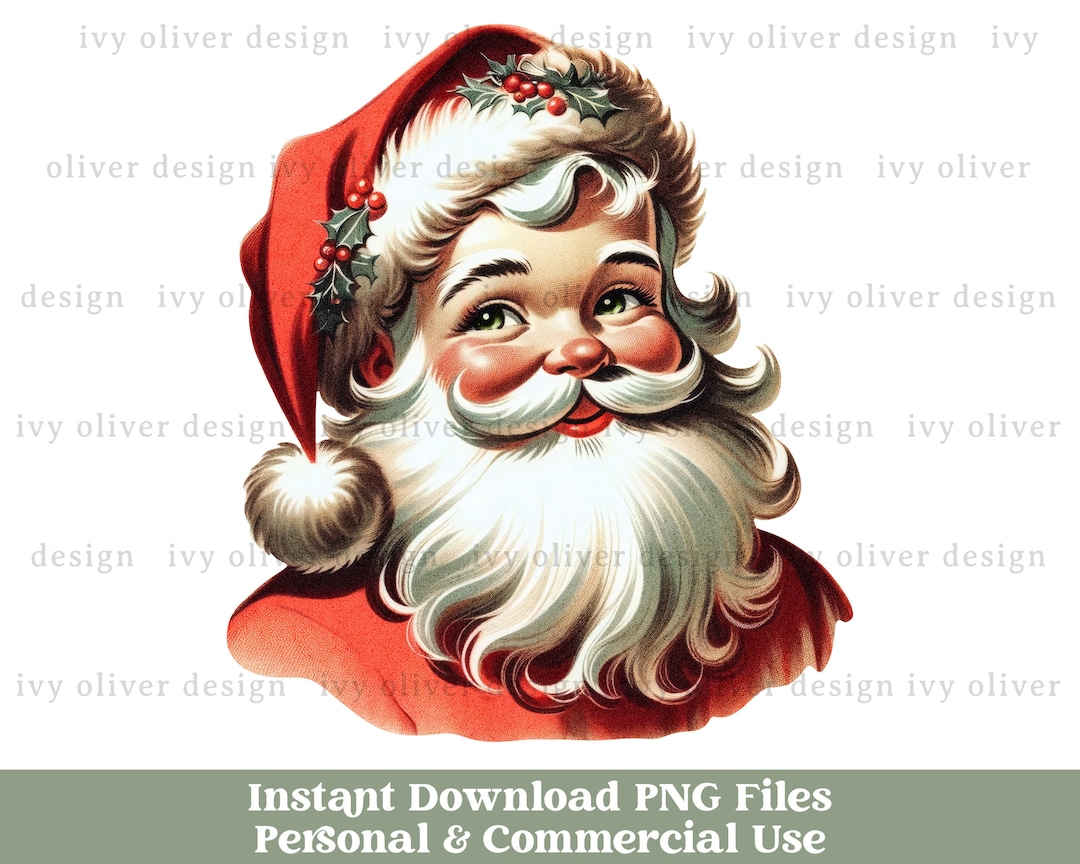 Retro Santa Christmas PNG Sublimation Design Download, Vintage Santa ...