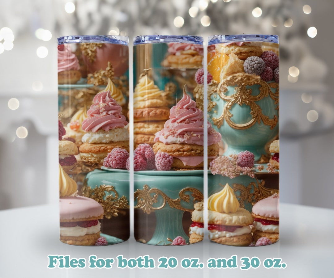 French Pastry Tumbler Wrap 3D PNG Design, Fantasy Food Christmas ...