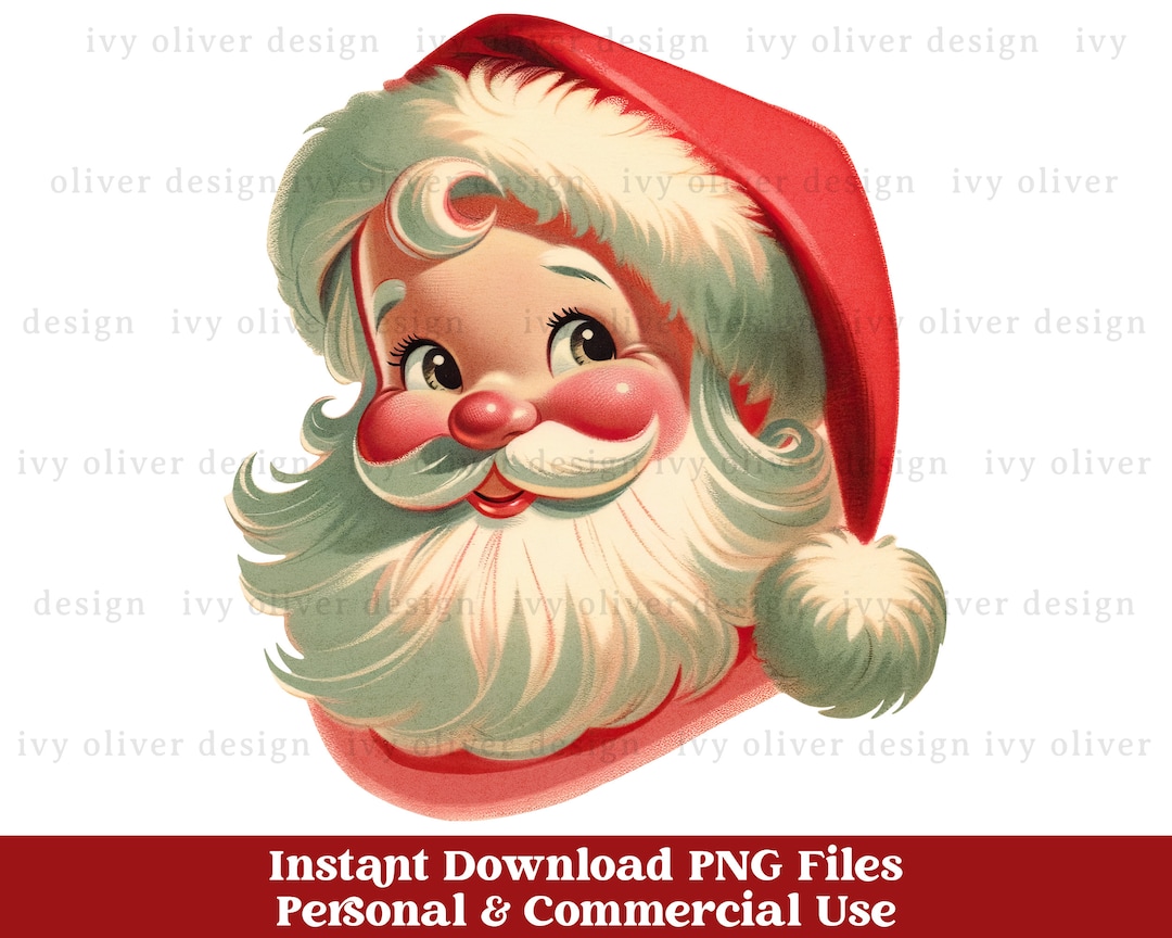 Retro Santa Christmas Clipart PNG Download, Vintage Santa Christmas ...
