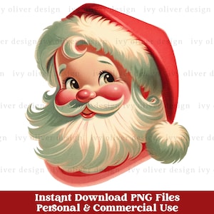 Retro Santa Christmas Clipart PNG Download, Vintage Santa Christmas ...