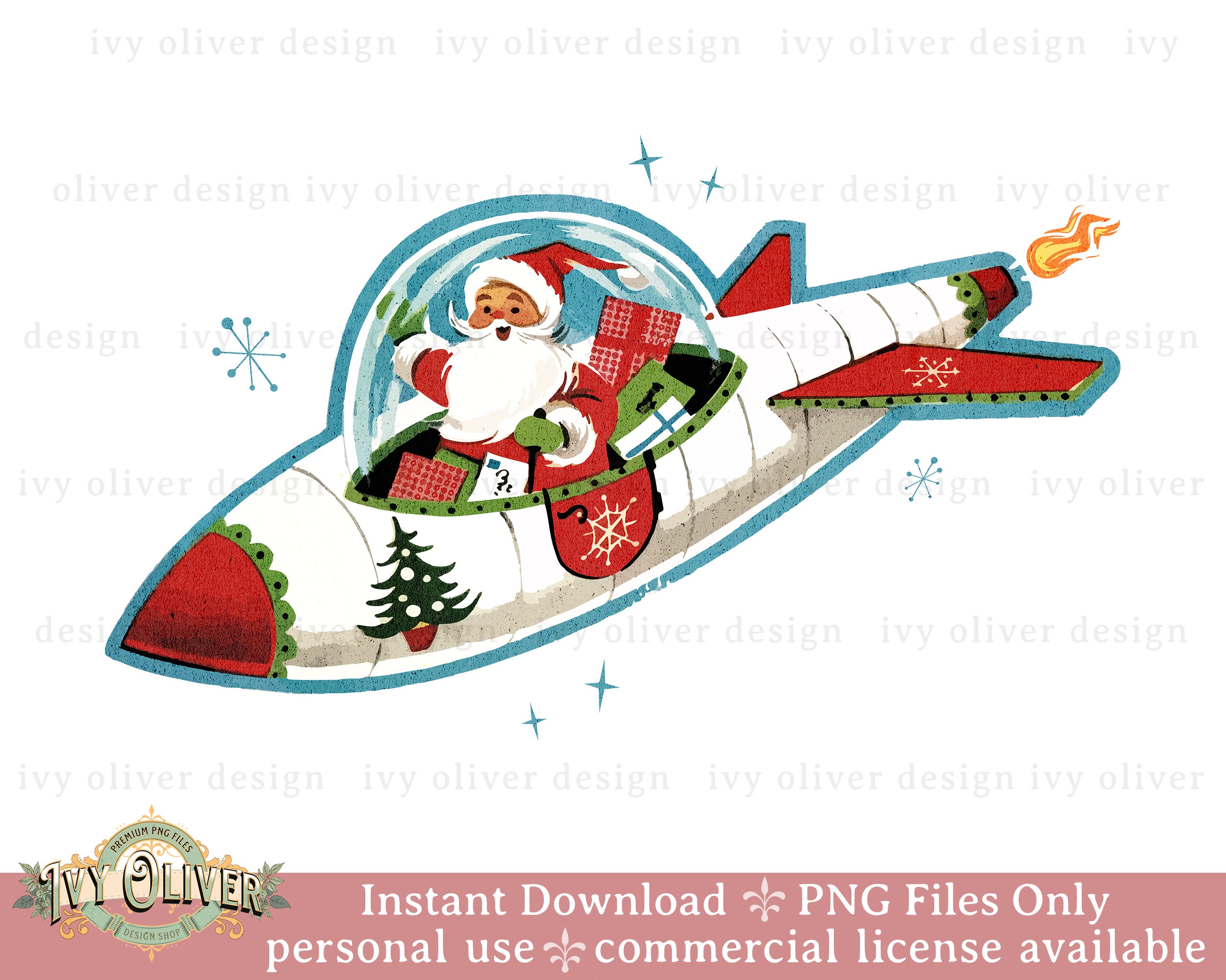 Retro Santa PNG Sublimation Download Retro Christmas Santa - Etsy