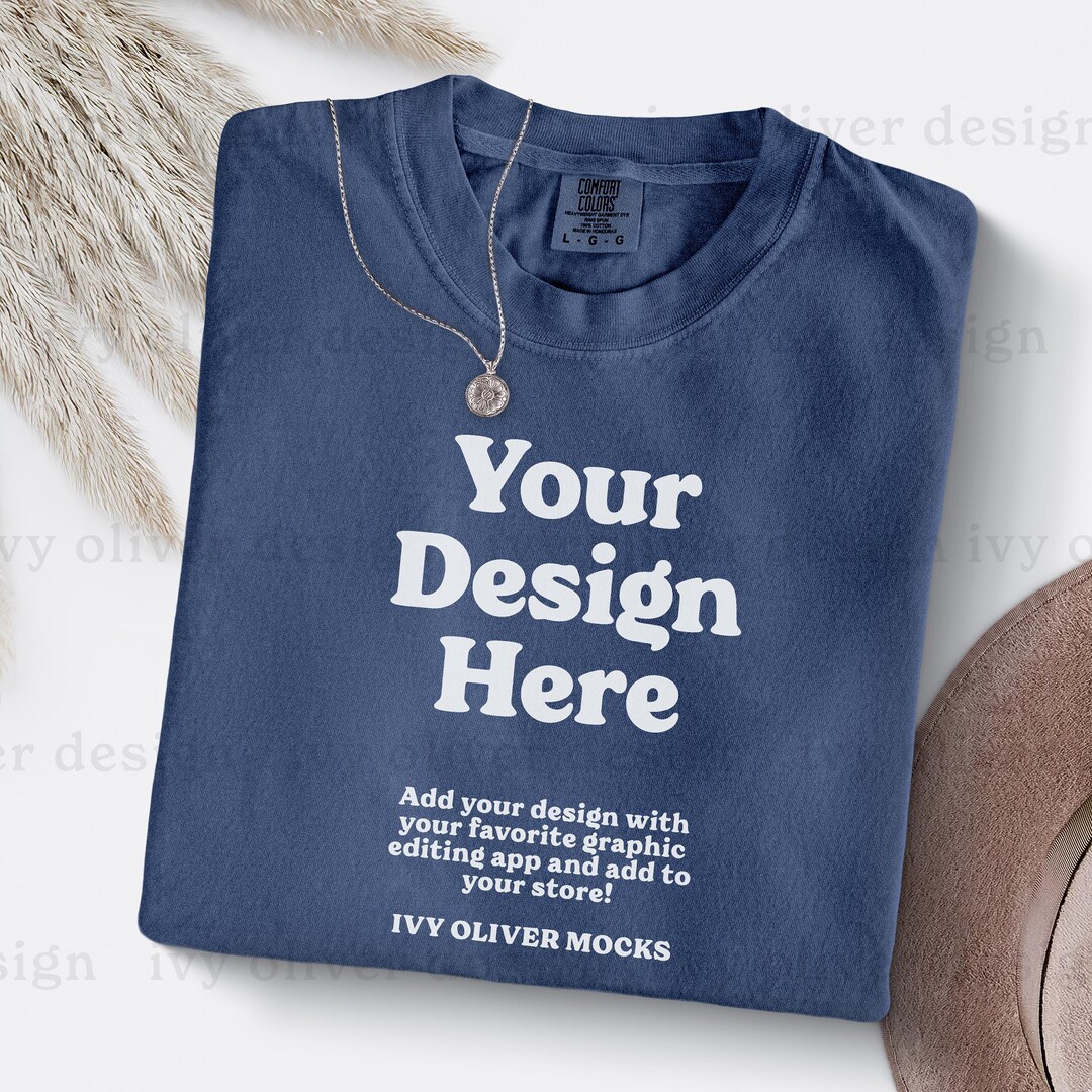 Comfort Colors Midnight Shirt Mockup: C1717 Flatlay (digital Download ...
