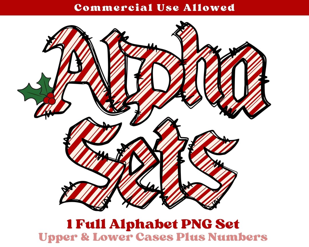 Christmas Doodle Letters PNG Alphabet Clip Art, DIY Gifts, Holiday ...