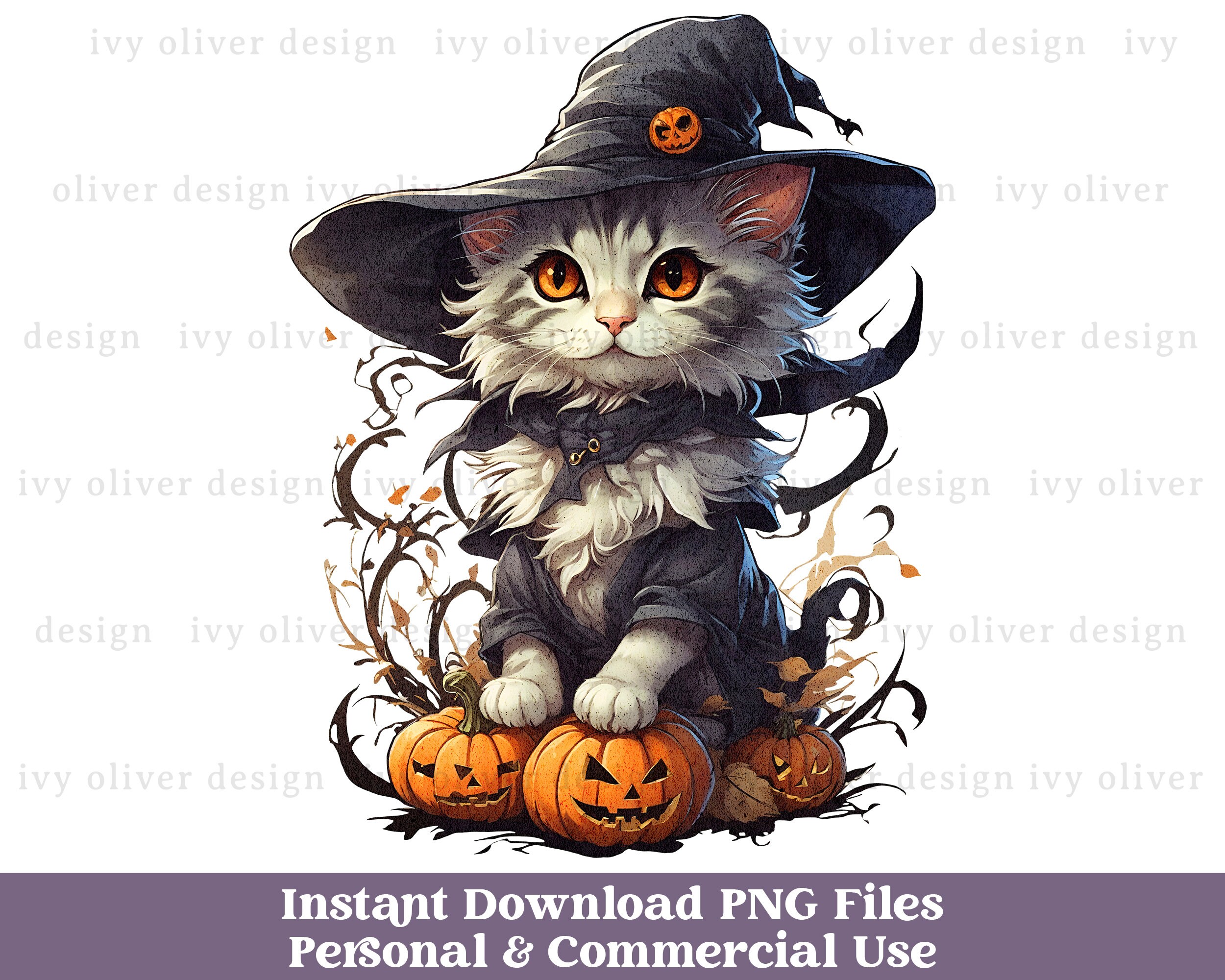 Halloween Cat Clipart PNG Download Halloween Shirt - Etsy