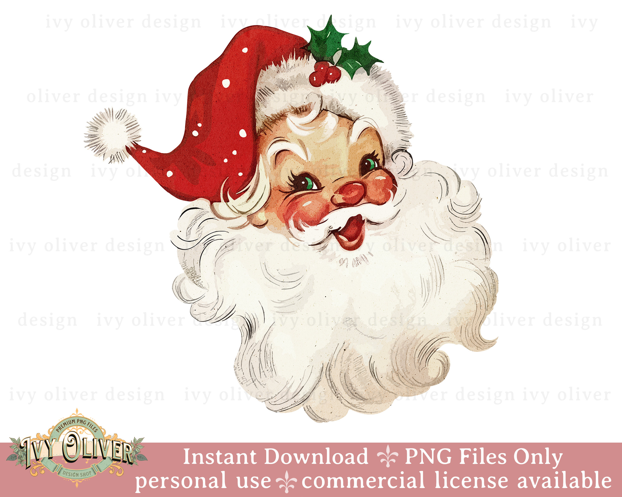 Retro Santa PNG: Vintage Christmas Clipart (digital Download) - Etsy