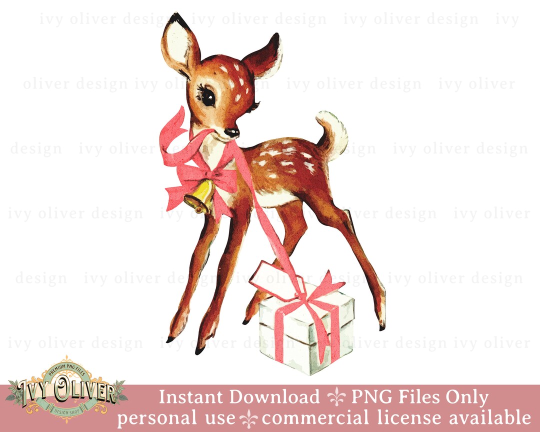 Retro Reindeer Pink Christmas PNG Sublimation Gift Download, Vintage ...
