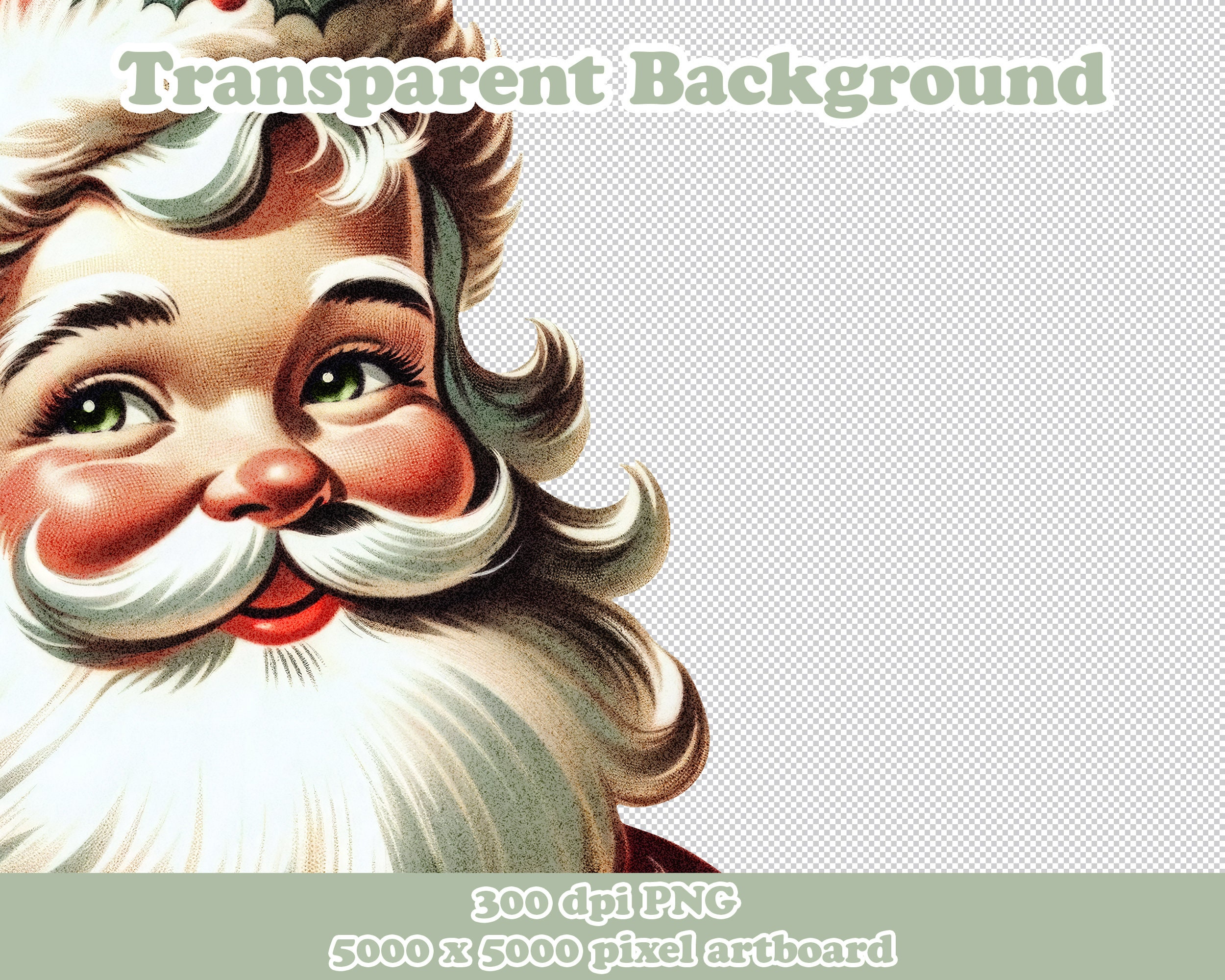 Retro Santa Christmas PNG Sublimation Design Download Vintage - Etsy