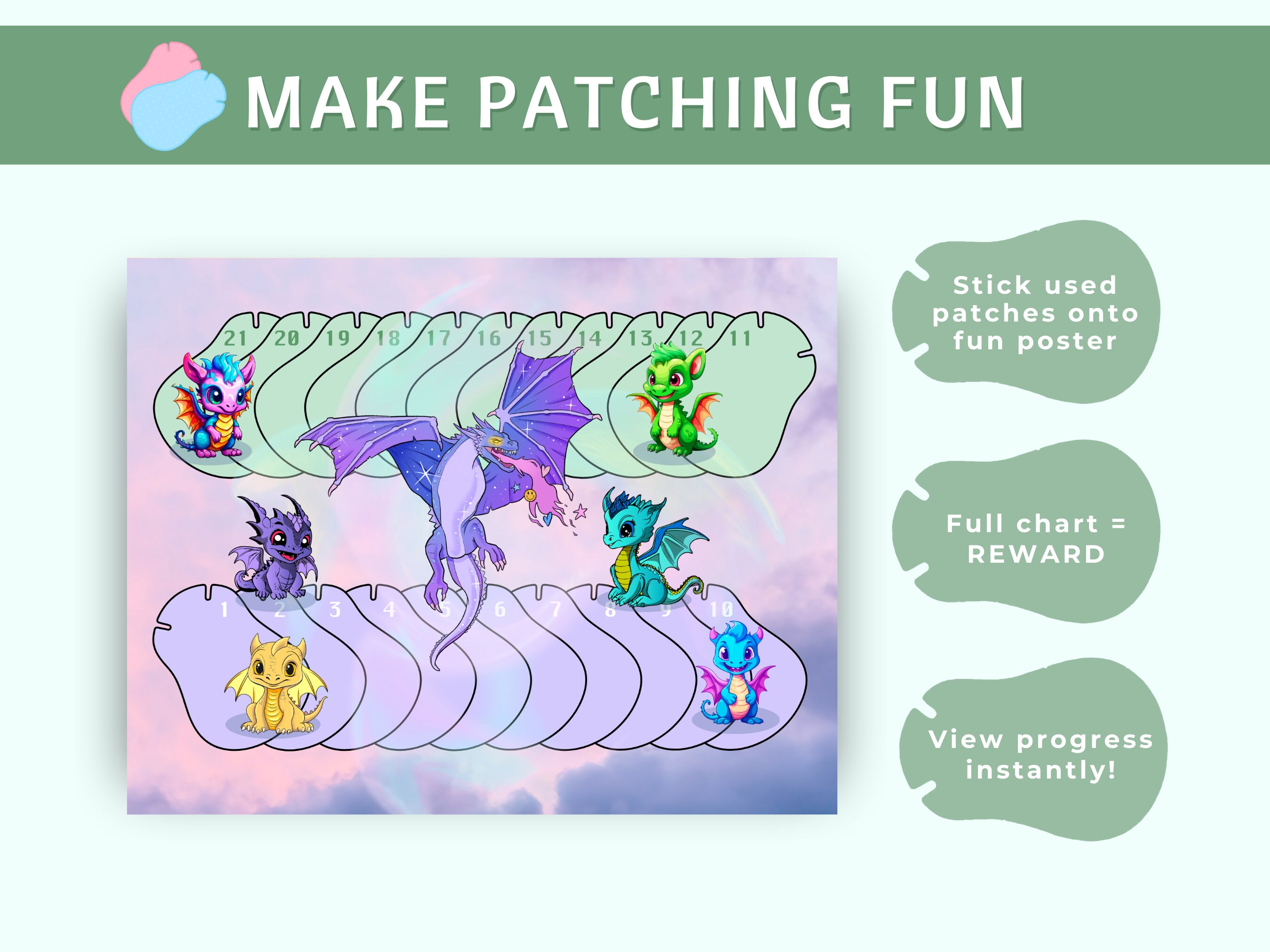 Eye Patch Reward Chart Eye Patch Chart Amblyopia Eye Patch Poster Kids ...